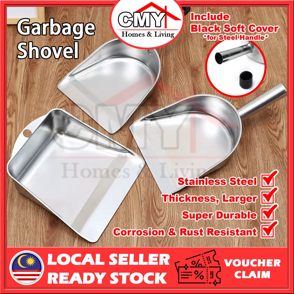 加厚不锈钢手持式垃圾铲 Stainless Steel Garbage Shovel Penyodok Sampah Cleaning ...