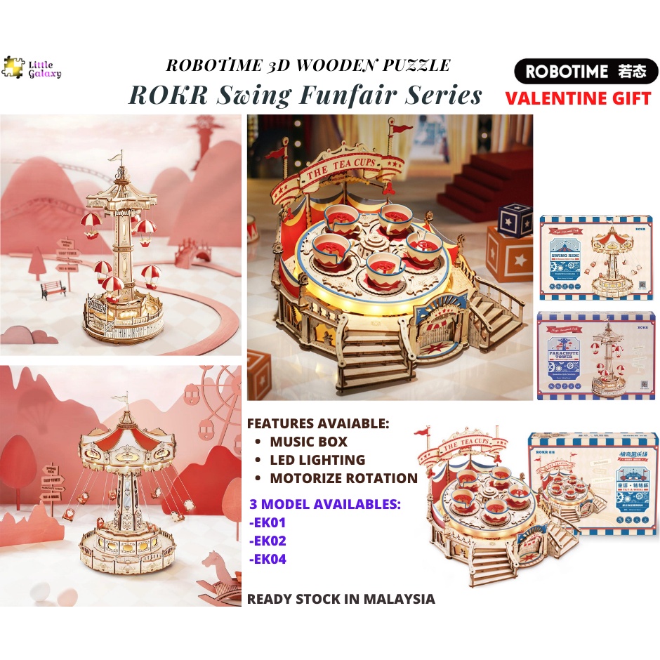 [Ready Stock][Valentine Gift] Robotime 3D Wooden Puzzle - ROKR Funfair ...