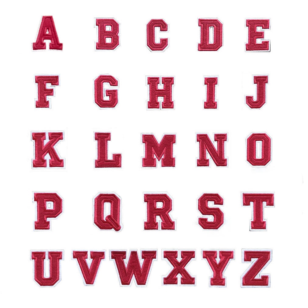 26 English Red Letters Alphabet Patches Sew-on/Iron-on hot melt ...