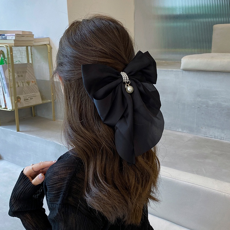 Korean Big Bow Ribbon Hair Clip Ribbon Hairpin Elegant Hair Accessories ...