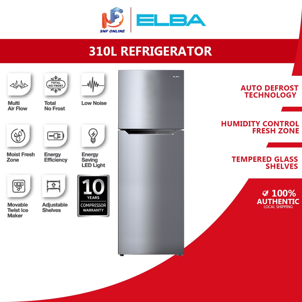 Elba Fridge Refrigerator (310 L) ER-G3125(SV) | Shopee Malaysia