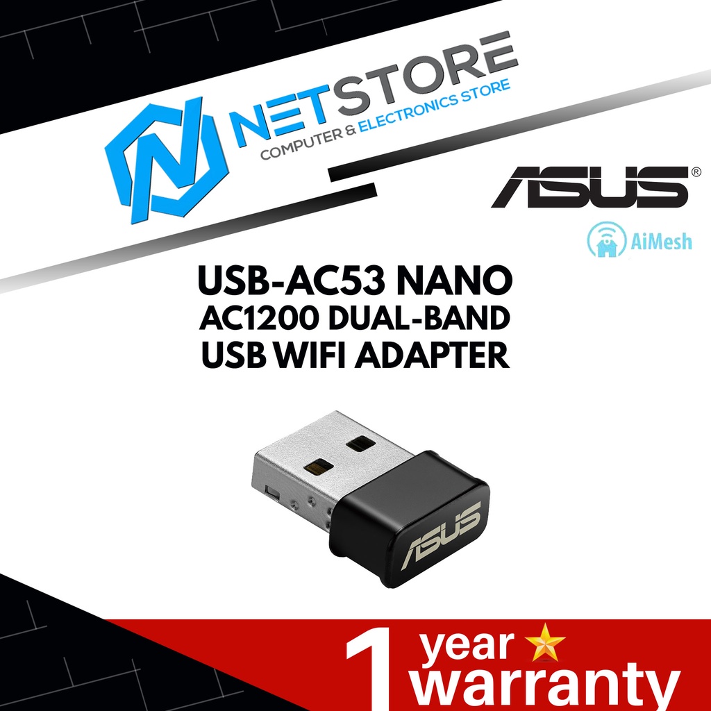 ASUS USB-AC53 NANO AC1200 DUAL-BAND USB WIFI ADAPTER | Shopee Malaysia