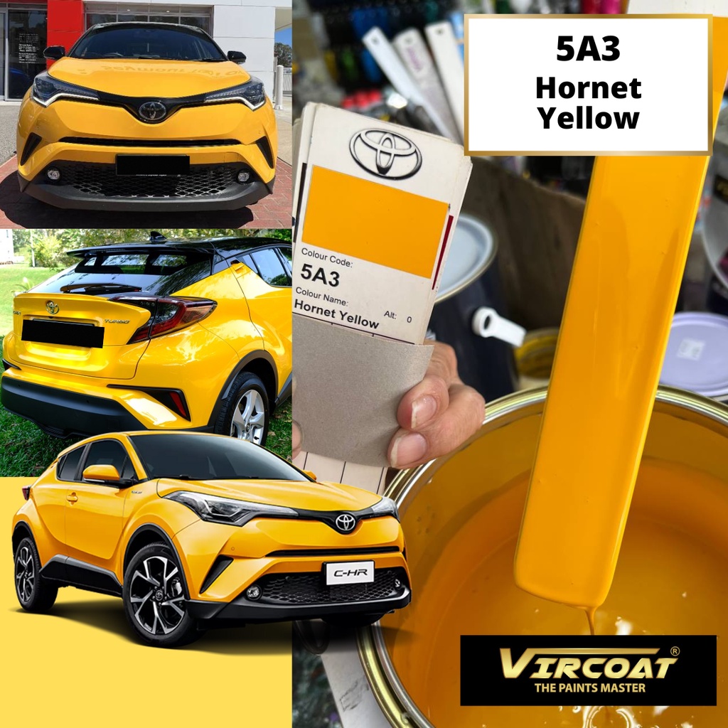 TOYOTA 5A3 HORNET YELLOW / SUN FUSION 2K CAR PAINT Cat Kereta / Touch ...
