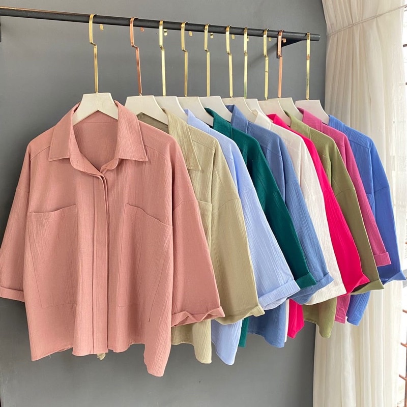 KEMEJA Women's Linen Pocket Shirt - Oversized Linen Shirt - KMJ Women's ...