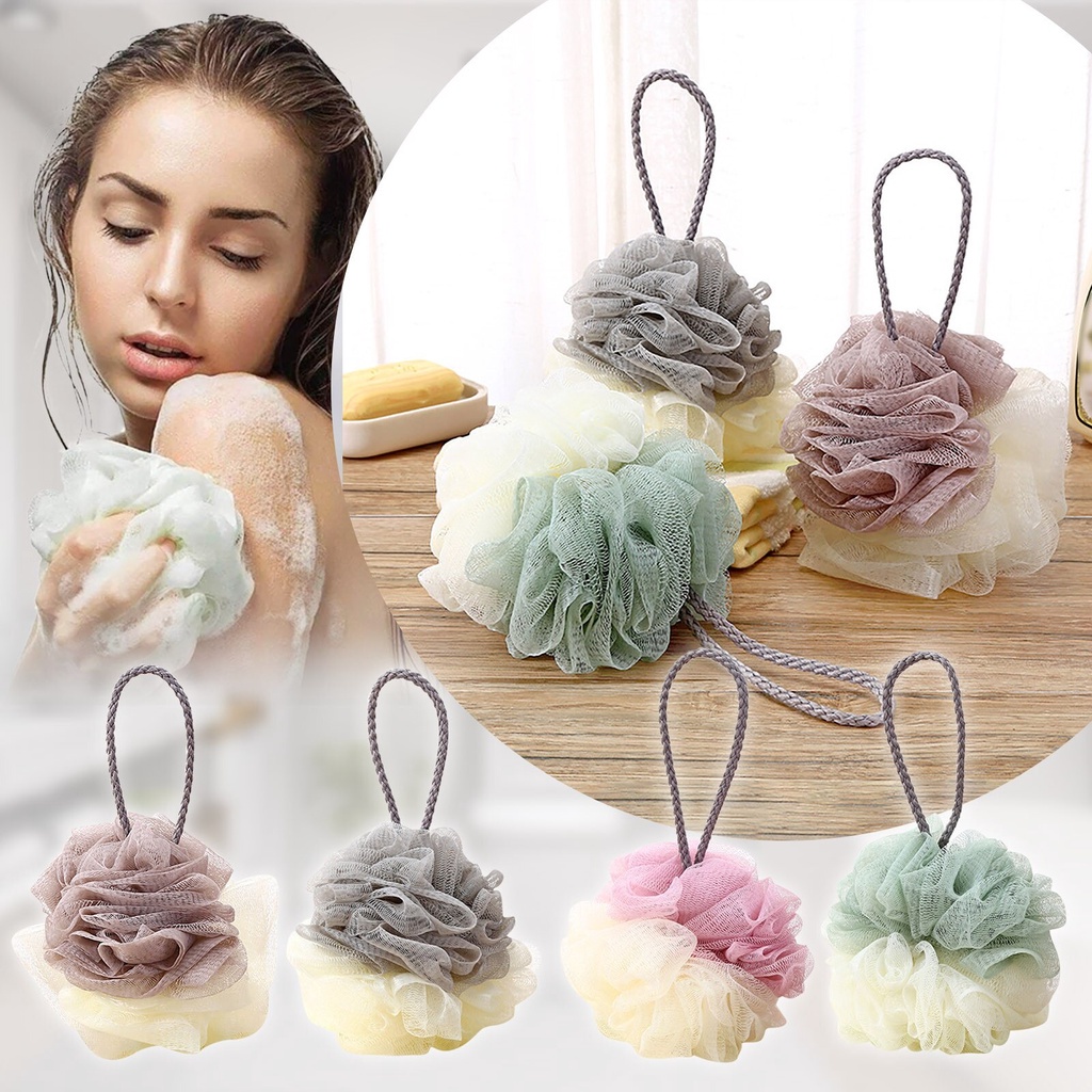 Soft Mesh Bath Sponge Balls Nylon Cleaning Brush Shower Puff Body ...