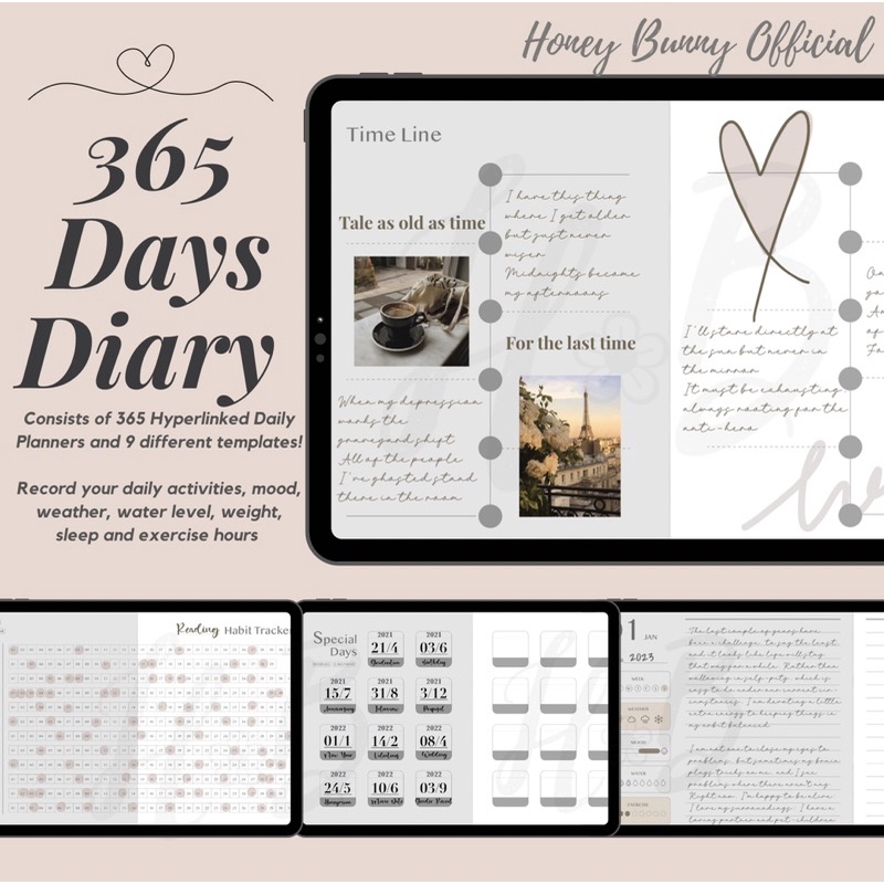 2025 / 365 DAYS DIARY Digital Planner Journal PDF GoodNotes ...
