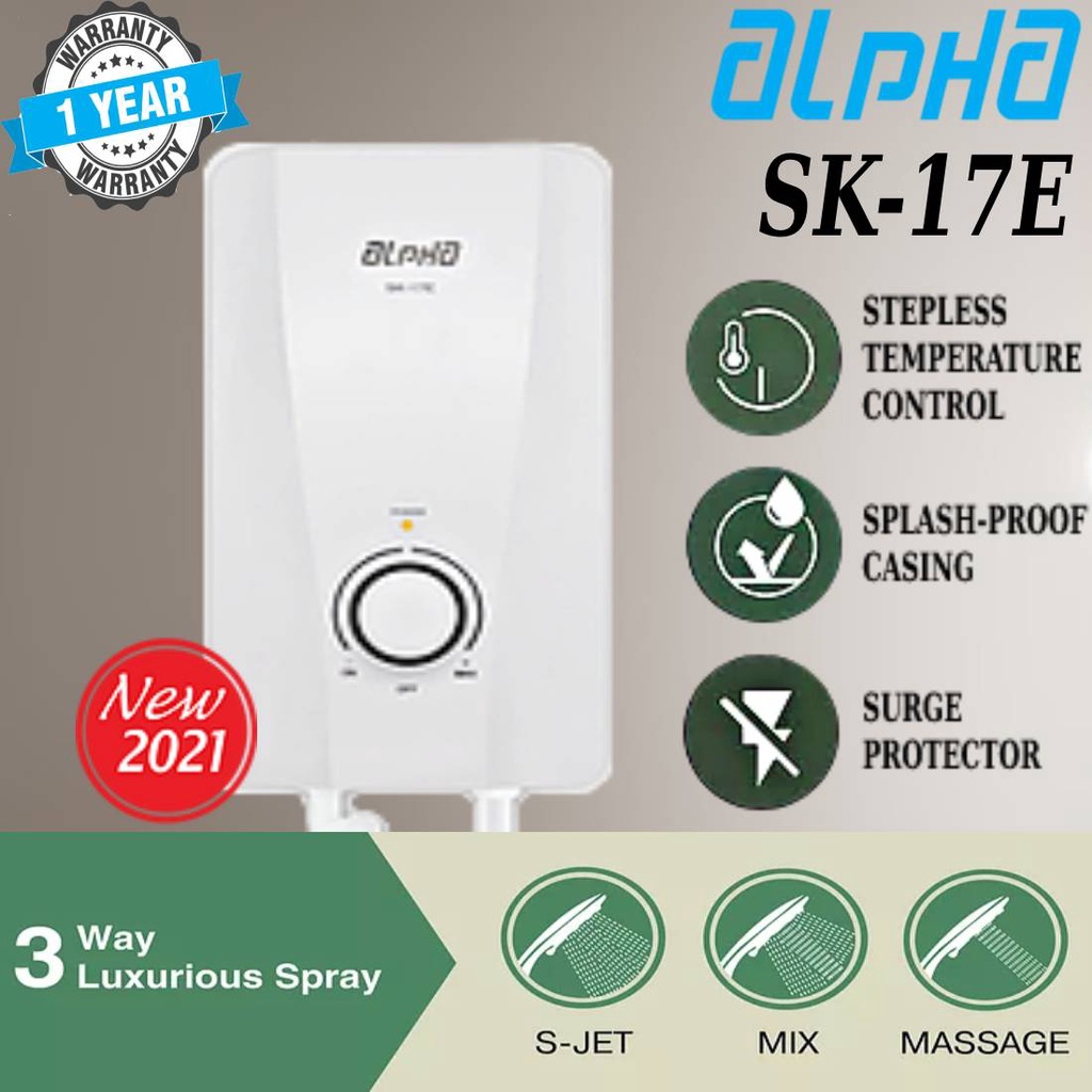 ALPHA INSTANT WATER HEATER WITHOUT PUMP RS-E (SHB) || SK17E || X5E | Shopee Malaysia