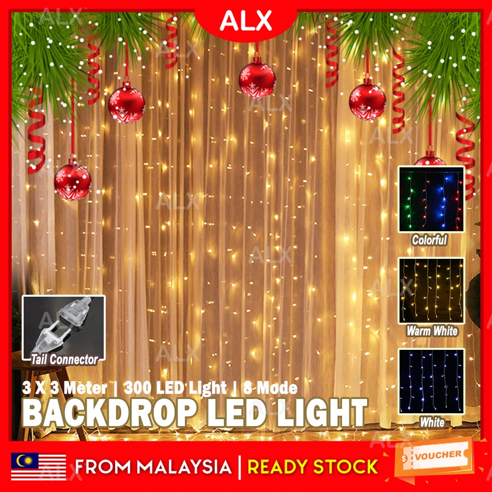 ALX CLEAR STOCK Home DIY XMAS 300 LED 3X3 Meter 8 Mode Backdrop LED ...