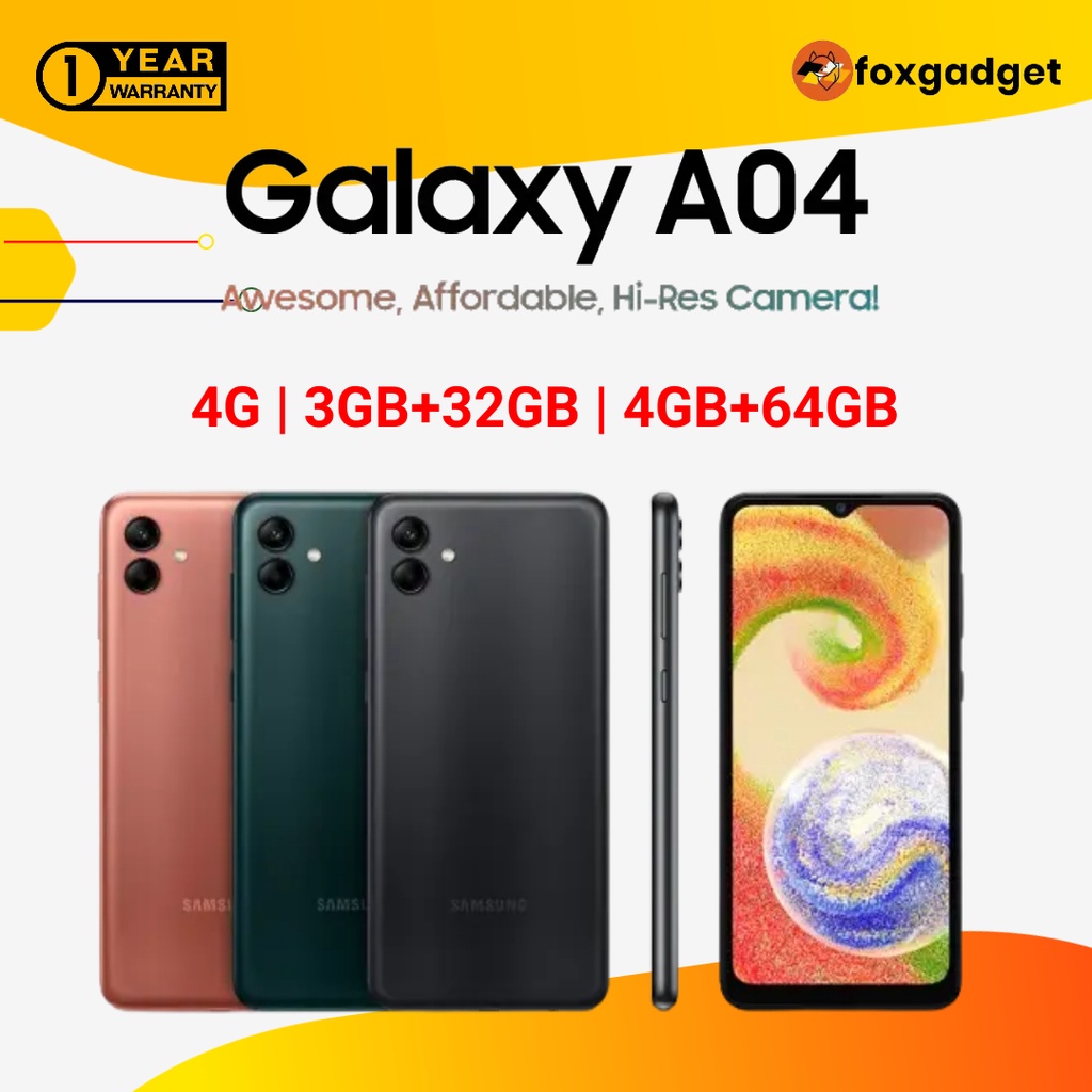 Samsung Galaxy A04 [3GB + 32GB] / Galaxy A04 [4GB + 64GB] | 5000mAh ...