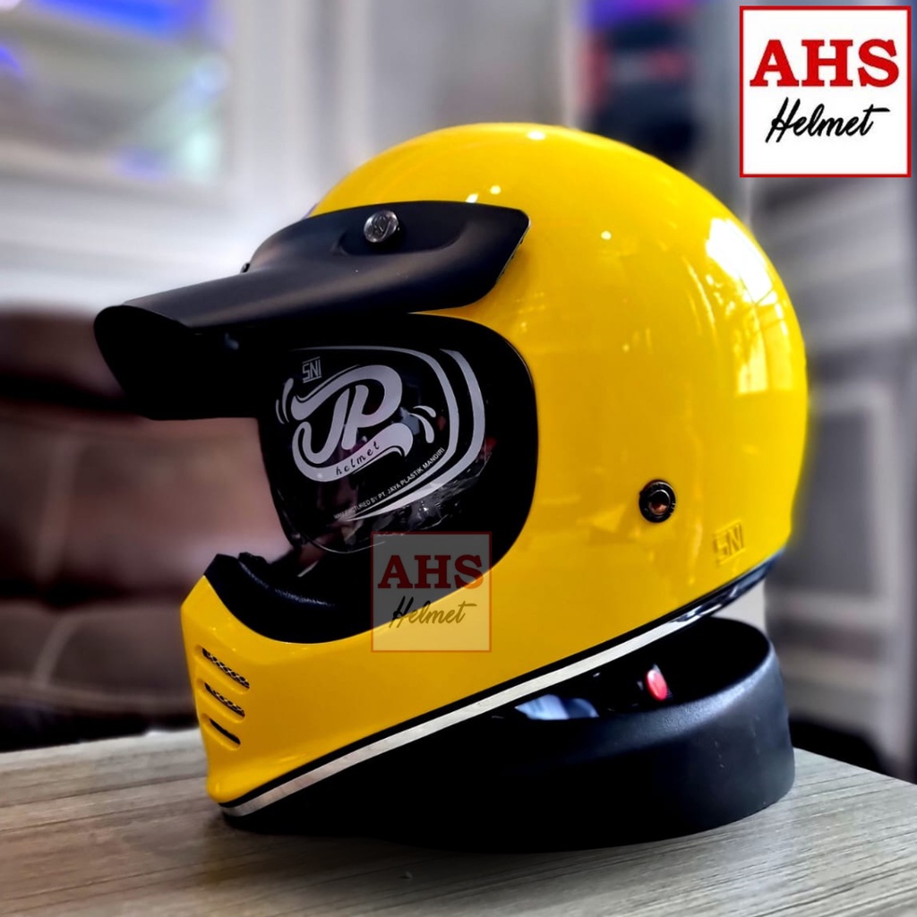 Jp SIGNATURE RETRO CAKIL HELMET FULLFACE PLAIN INNNER VISOR STANDARD ...