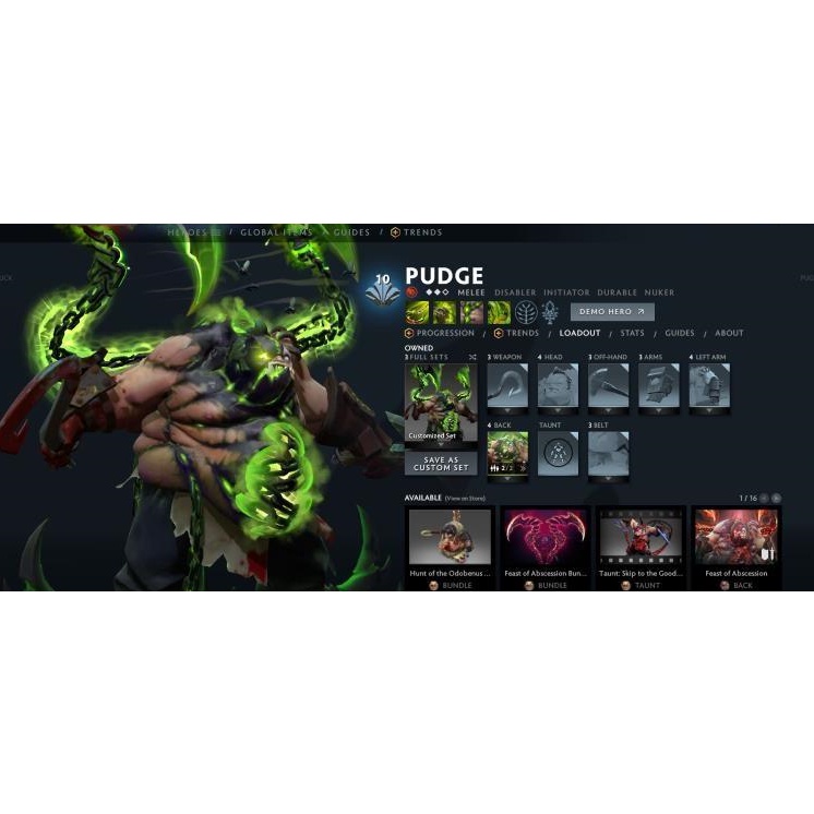 Pudge Arcana Dota 2 - Feast of Abscession [Instant Trade] [locked / full unlocked / lvl1 ...