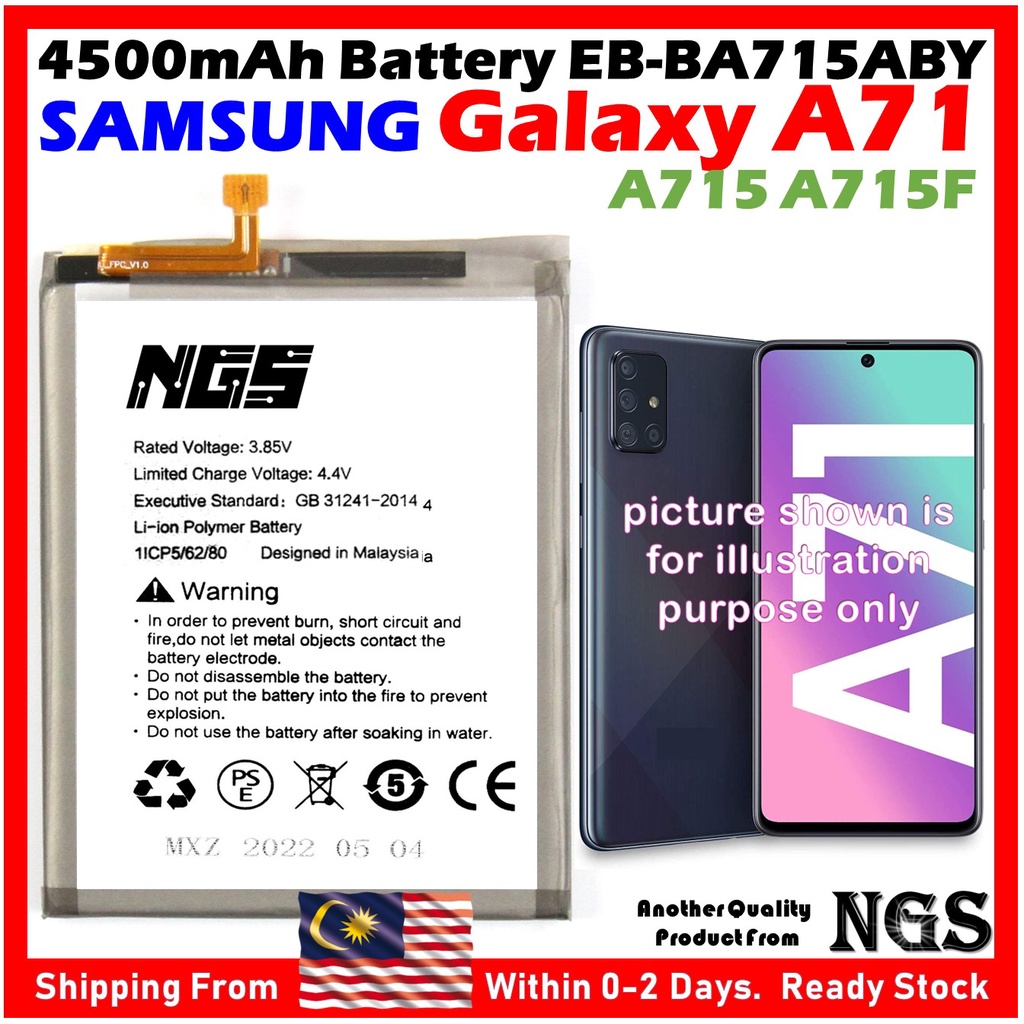 ORl NGS Brand 4500mAh Battery EB-BA715ABY Compatible For SAMSUNG Galaxy A71 A715 A715F with ...
