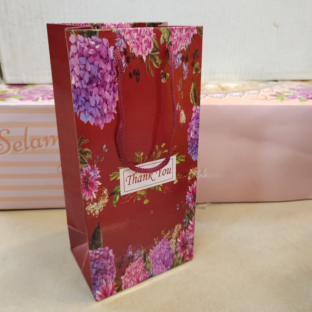 100PCS PAPER BEG FLORAL PRINTED 21CM X 10 CM X 7CM Paper Beg Air Kotak ...