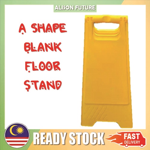 A Standing Foldable Yellow Caution Sign Double-Side View Floor Sign ...