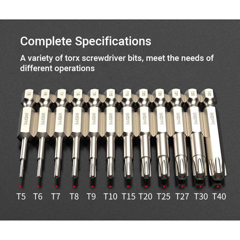 Magnetic Torx Screwdriver Bits Set, 1/4" Hex Shank T5-T40 Magnetic Security Tamper Proof Star 6 ...