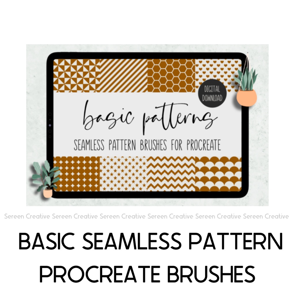 P49 Procreate Basic Seamless Pattern Brushes for Procreate Stamps (Background, Design, Texture ...