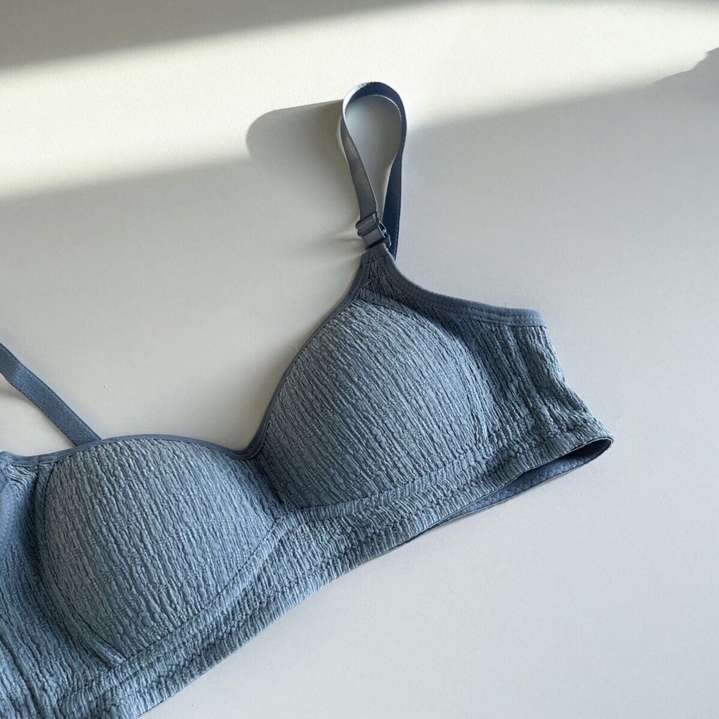 push up bra no wire wireless thin small chest gathered large cotton ...