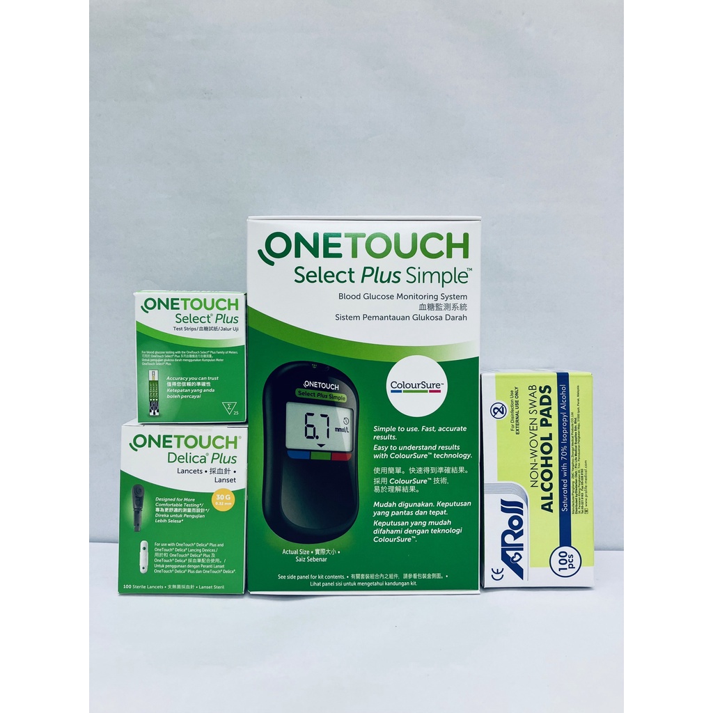One Touch Select Plus Simple Blood Glucose Meter Set | Shopee Malaysia