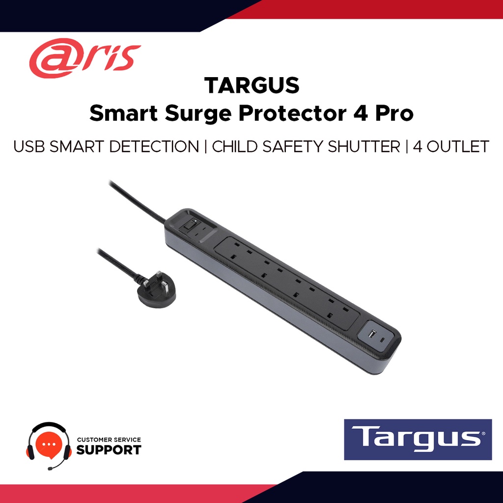 TARGUS SMART SURGE PROTECTOR 4 PRO WITH USB-C PD PORT-UK (APS20AP-50 ...