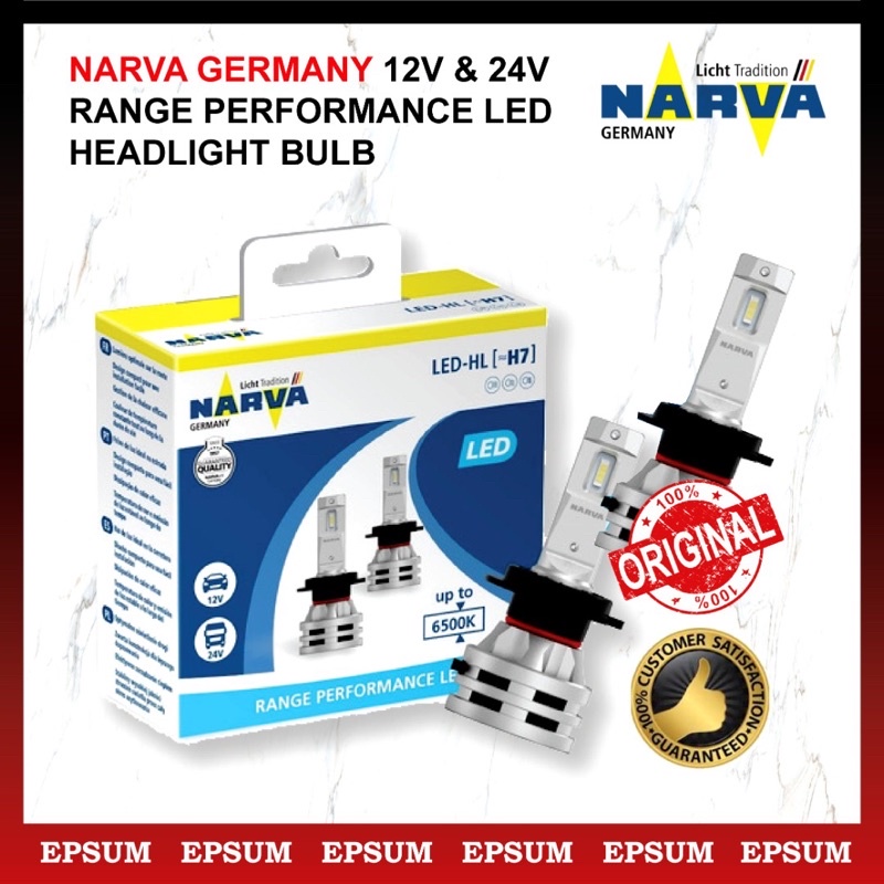 NARVA GERMANY H7 6500K Range Performance Headlight 12V-24V | Shopee ...