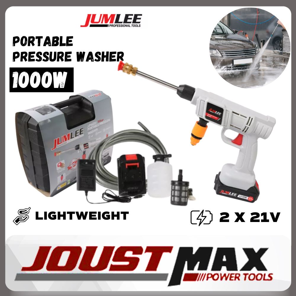 JUMLEE 1000w 1500W Cordless Portable Pressure Water Jet Gun Car Wash ...