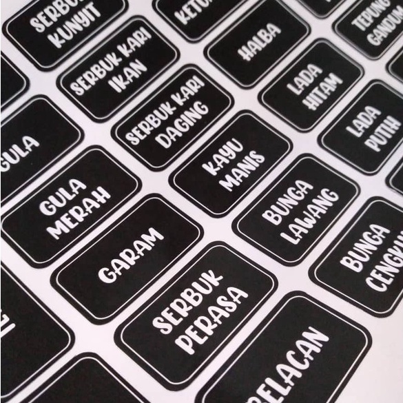 masyasticker 30 pcs Custom Made Kitchen Jar Spice Herb Sticker Label ...