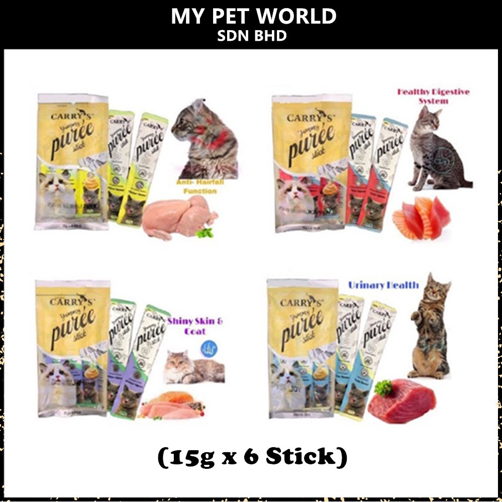 Carry’s Yummy Puree Stick / Creamy Cat Treats (15g x 6 Stick) 90G | Shopee Malaysia