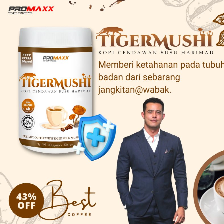 Tigermushi Promaxx Kopi Cendawan Susu Harimau [Free gift + scoop ...