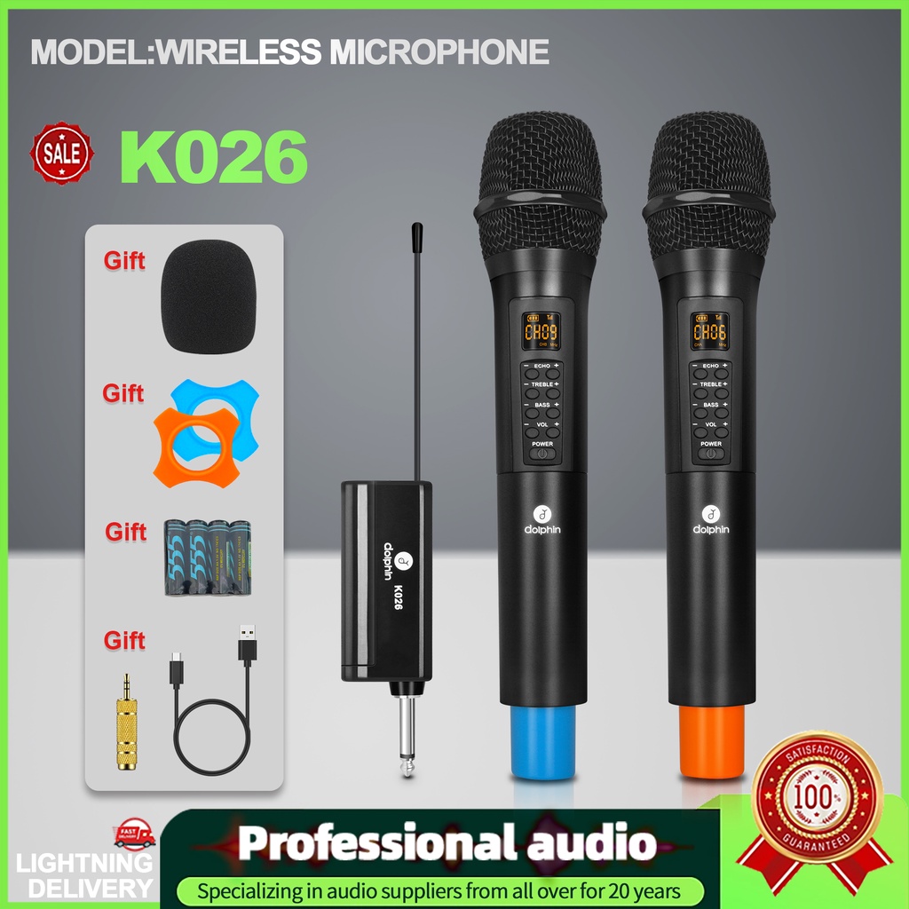 Wireless Microphone Dolphin K026 adjustable frequency with ...