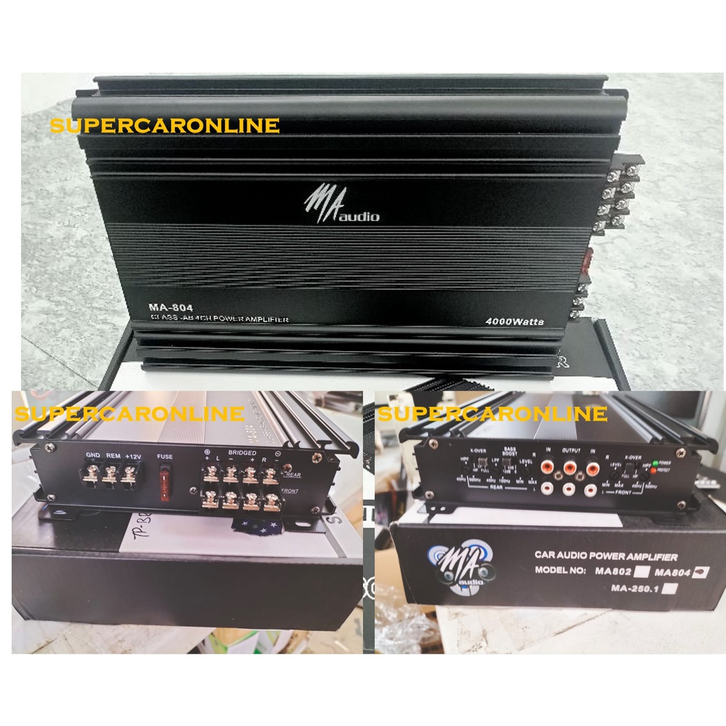 Power amplifier MA audio 4 channel 4000 WATT MA-804 / 5000 WATT MA-250. ...