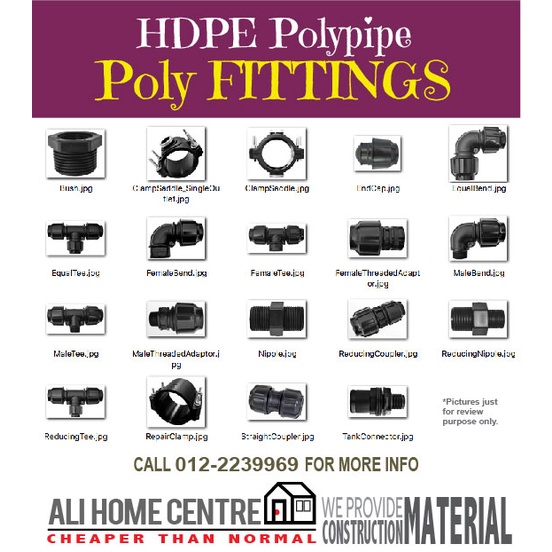HDPE Poly Pipe Fittings_Straight Coupler/End Cap/Equal Bend/Equal Tee ...