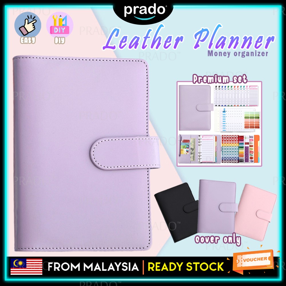 PRADO A6 Leather Cover Planner Book Daily Notebook Money Organizer ...