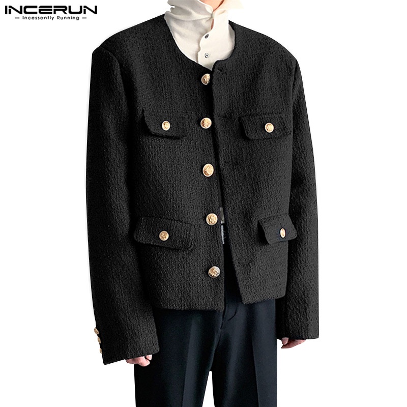 INCERUN Men's Korean Style Long Sleeve Casual Button Down Cardigan ...