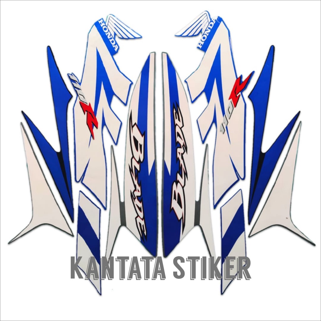 Honda BLADE 110R 2009 SILVER-Blue Motorcycle BODY STRIPING LIS Sticker ...