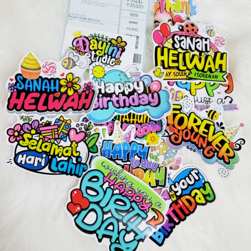 [ STICKER 1 ] Happy Birthday | Selamat Hari Lahir | Hari Jadi | Kotak ...