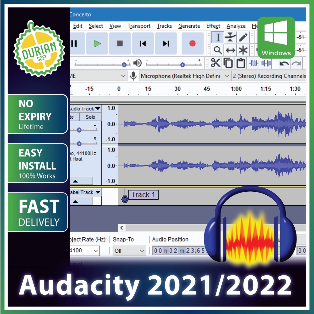 Audacity 3.1.3 Latest 2022 Lifetime For Windows | Shopee Malaysia