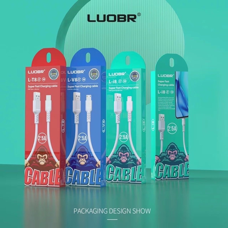️ LUOBR L-V8 Fast Charge 2.5A Cable With 3 Heads To Choose Micro USB ...