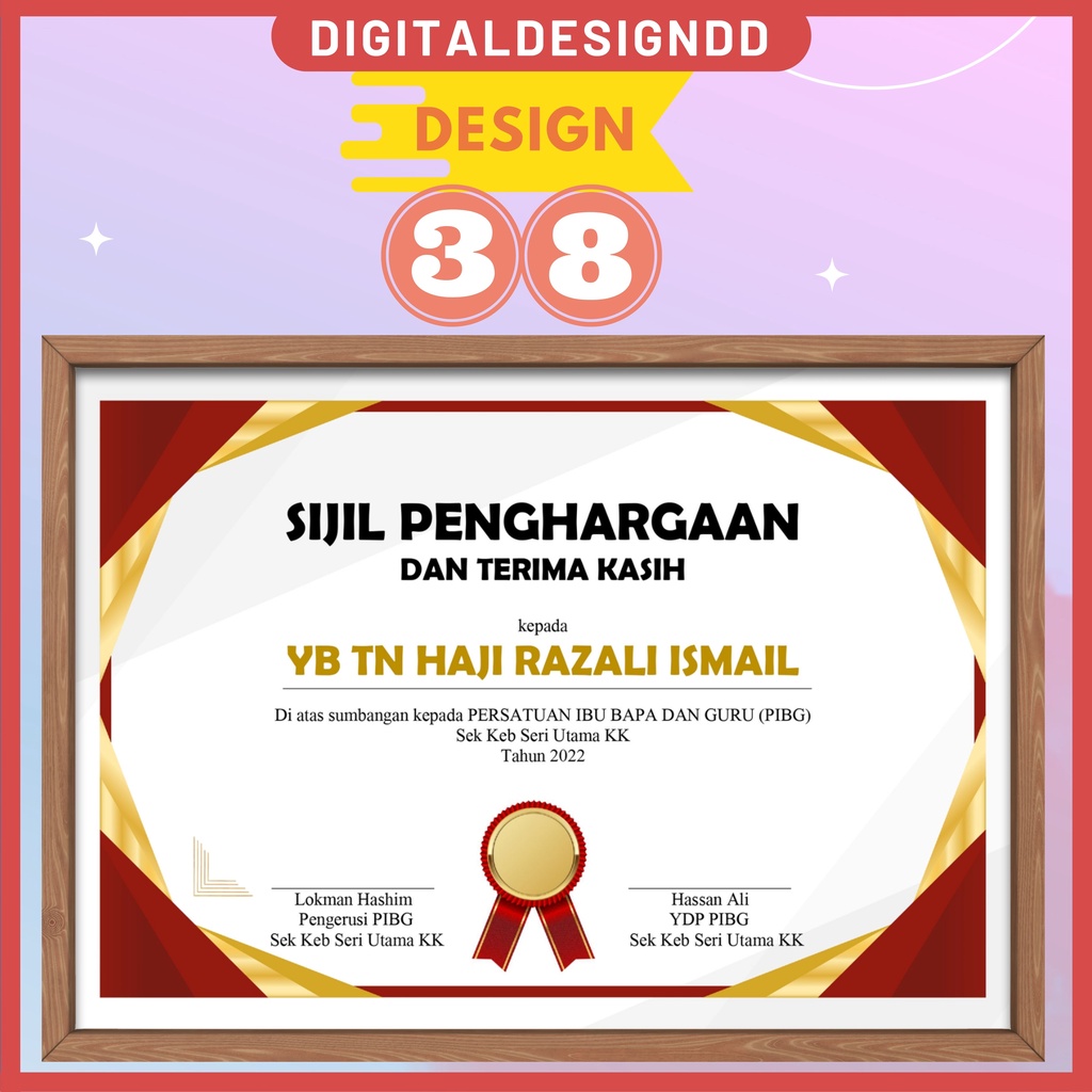 Sijil digital 48 template digital certificate pelbagai pilihan edit ...