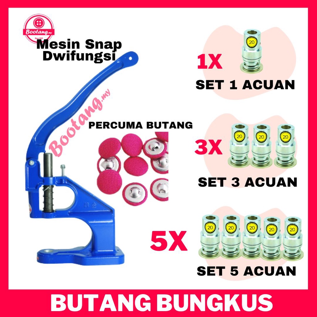 Fullset Mesin Butang Bungkus Salut Kain Hand Press Machine 16 - 60L ...