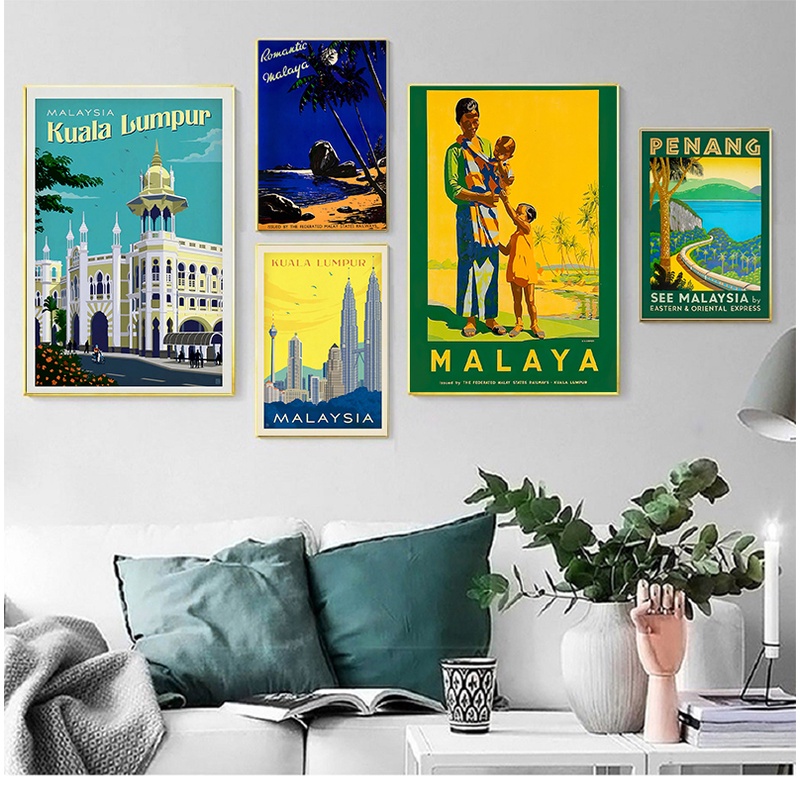 Visit Malaysia Penang Beach Kuala Lumpur Travel Canvas Paintings ...