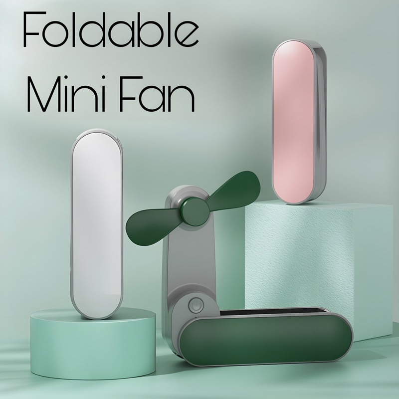 Mini Fan Foldable Mini Fan Pecket Fan Portable USB Battery Rechargeable ...