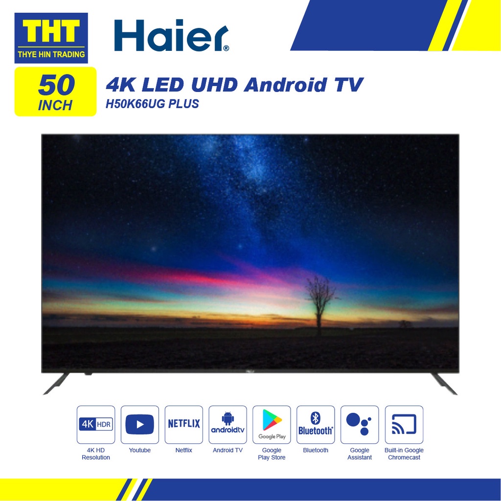 Haier 50'' 4K UHD Android TV H50K66UG PLUS (NEW MODEL) | Shopee Malaysia