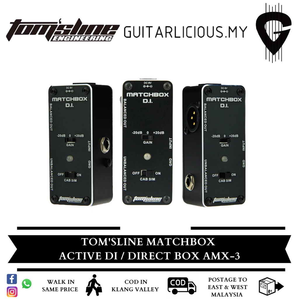 Tom'sline Matchbox Active DI / Direct Box AMX-3 / Splitter ( AMX3 / AMX ...