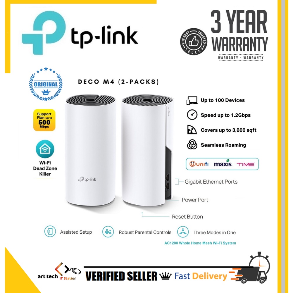 TP-Link Deco M4 / Deco HC4 - AC1200 Whole Home Mesh Wi-Fi System ...