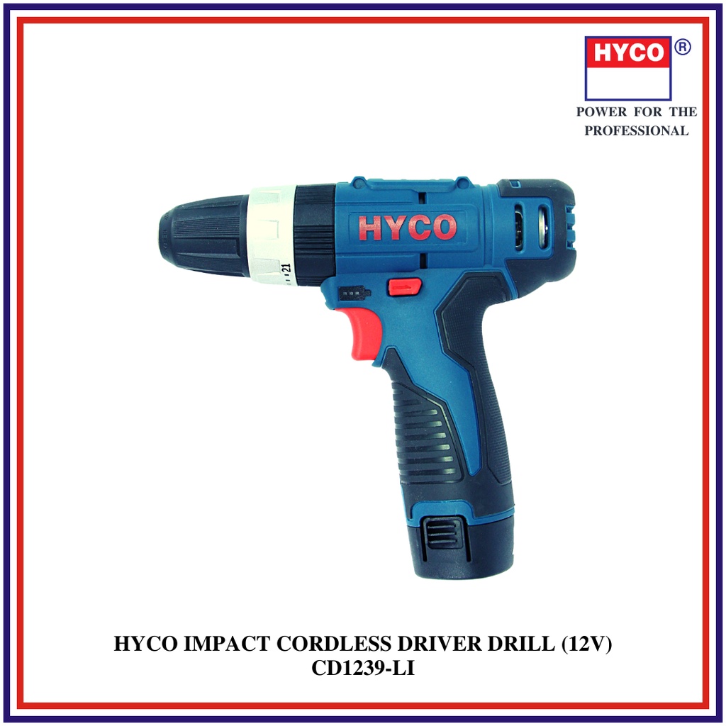 HYCO CD1239-LI Impact Cordless Driver Drill (12V) | Shopee Malaysia