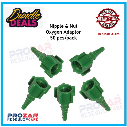 OXYGEN ADAPTOR 50PCS GREEN KNOB ADAPTOR NIPPLE AND NUT CHRISTMAS TREE ...
