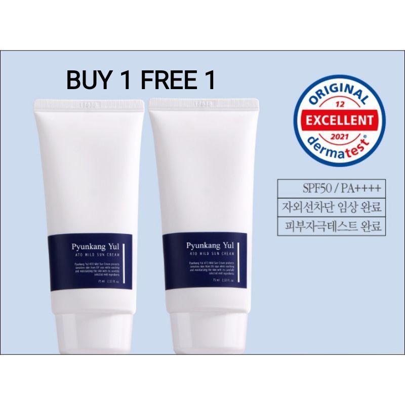 BUY 1 FREE 1 PROMO PYUNKANG YUL ATO MILD SUNSCREEN 75ML | Shopee Malaysia
