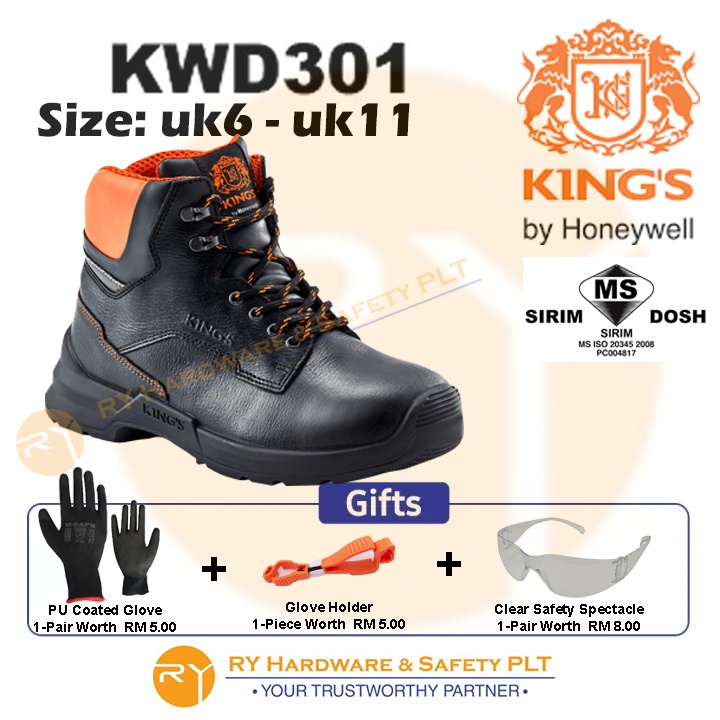 KING'S KWD301 COMFORT RANGE SERIES - KWD301-N MID-CUT LACED-UP SAFETY ...