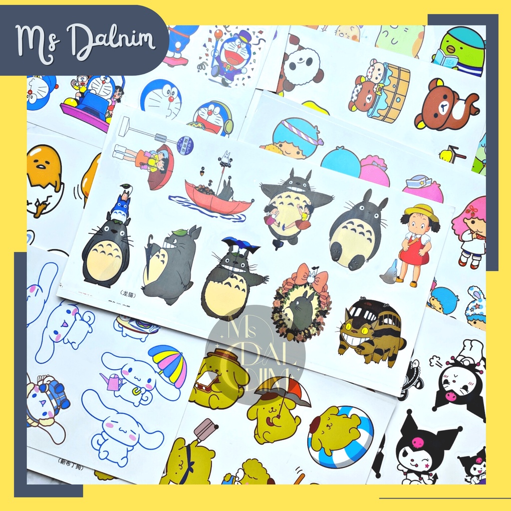 [Ms Dalnim] Cute Aesthetic Waterproof Sticker Large Transparent Sanrio ...