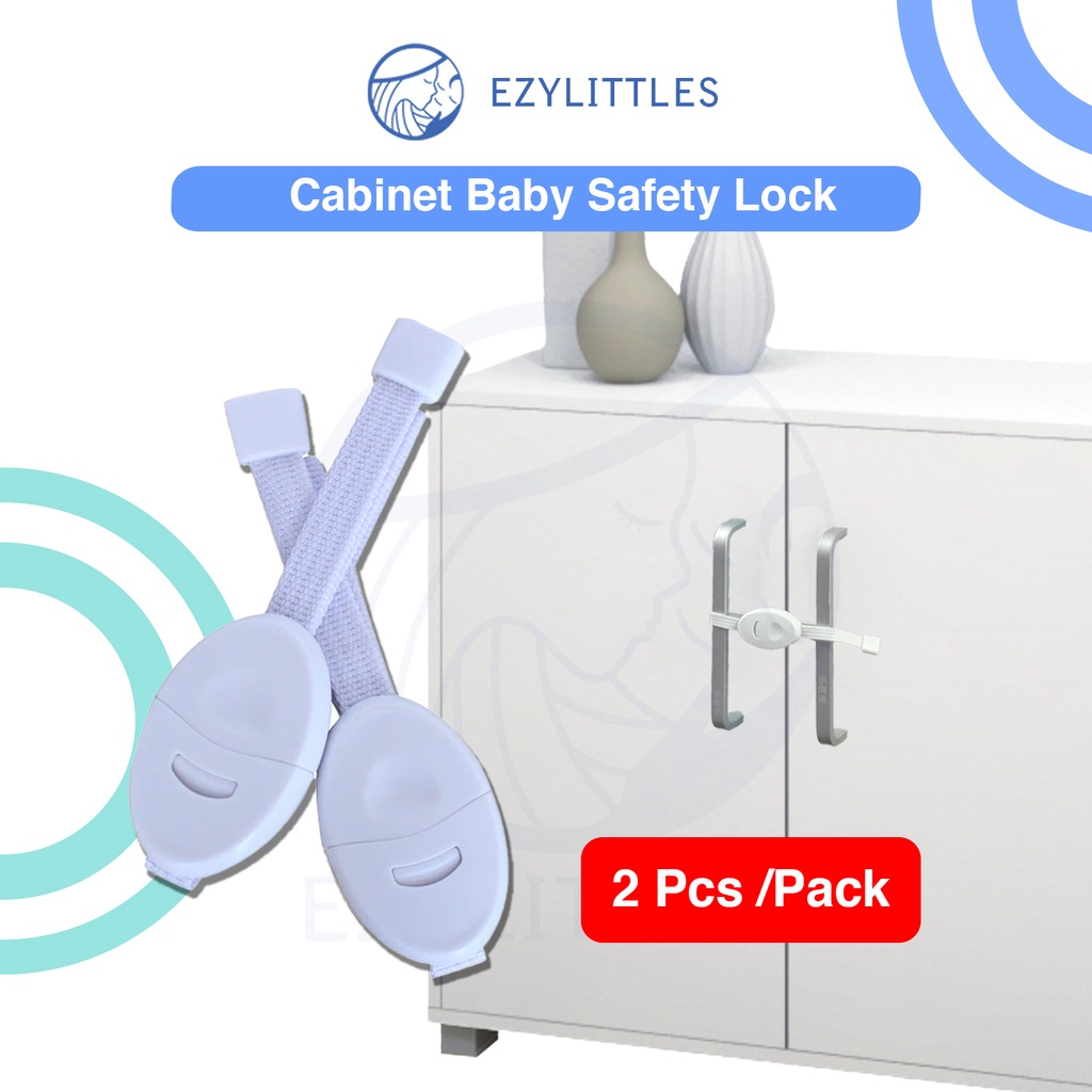 EZYLITTLES 2Pcs Adjustable Baby Safety Lock Cabinet Door Strap Lock ...